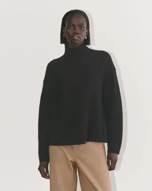 Everlane Honeycomb Funnel Neck Sweater In Wool Cashmere