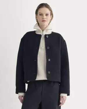 Everlane Wool Cocoon Coat - Black