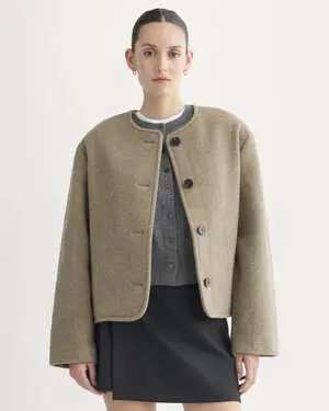Everlane Wool Cocoon Coat - Heather Taupe