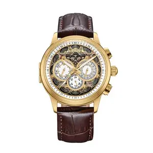HERITOR AUTOMATIC Apostle Leather-band Watch - Gold/brown