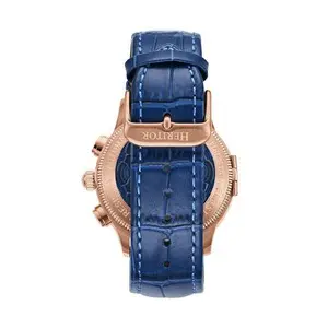 HERITOR AUTOMATIC Apostle Leather-band Watch - Rose Gold/blue