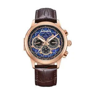 HERITOR AUTOMATIC Heritor Automatic Apostle Leather-Band Watch Rose Gold/brown
