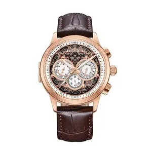 HERITOR AUTOMATIC Heritor Automatic Apostle Leather-Band Watch Rose Gold/white