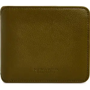 Bottega Veneta Booster Pebble Leather Bifold Wallet - Olive Oil/space/fond
