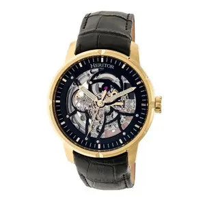 HERITOR AUTOMATIC Heritor Ryder Skeleton Strap Watch - Black/gold