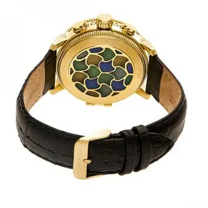HERITOR AUTOMATIC Aura Semi-skeleton Leather-band Watch - Gold/white