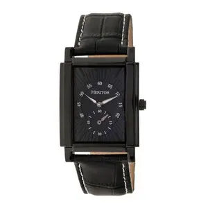 HERITOR AUTOMATIC Frederick Leather-band Watch - Black