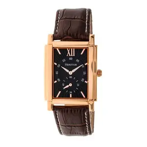 HERITOR AUTOMATIC Frederick Leather-band Watch - Rose Gold/black