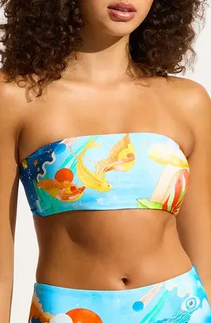 Seafolly Strapless Bandeau Bikini Top - Turquoise