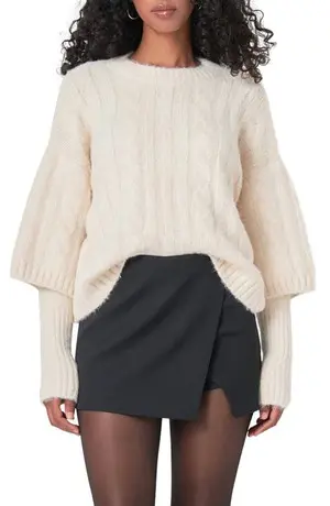 Endless Rose Twofer Cable Layered Sweater