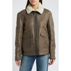 SCHOTT Genuine Shearling Lined Bomber Jacket