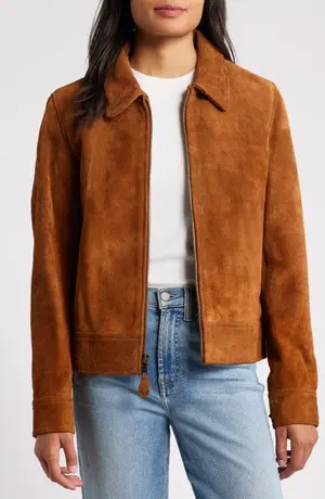 SCHOTT Cowhide Suede Trucker Jacket