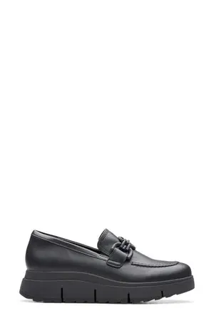 Clarks Loriini Izzy Platform Loafer - Black Leather
