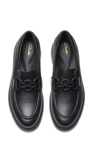 Clarks Loriini Izzy Platform Loafer - Black Leather