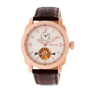 HERITOR AUTOMATIC Heritor Helmsley Semi-Skeleton Bracelet Watch Rose Gold/white