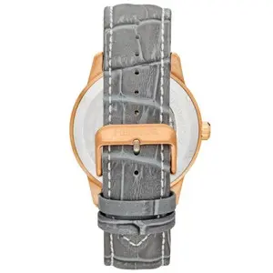 HERITOR AUTOMATIC Semi-skeleton Leather-band Watch - Rose Gold/gray