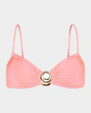 SUNSHINE 79 Gypset Lace-up Bralette Bikini Top Blossom