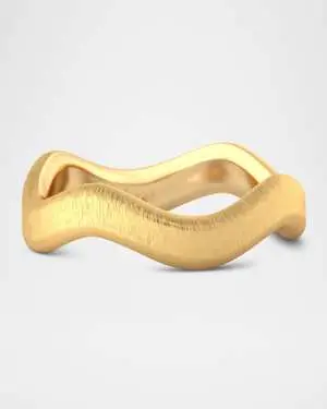 JAMIE TURNER Jamie Turner Thick Curve Stacking Ring - Yellow Gold Satin