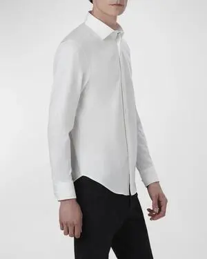 Bugatchi Apos;s Ooohcotton James Solid Sport Shirt - White
