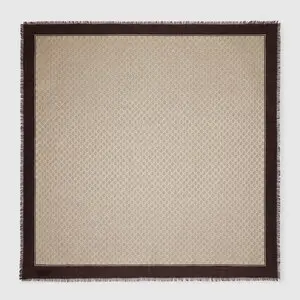 Gucci Laminated Gg Wool Shawl Wool - Beige