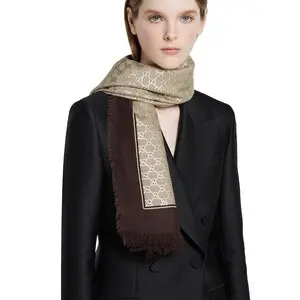 Gucci Laminated Gg Wool Shawl - Beige