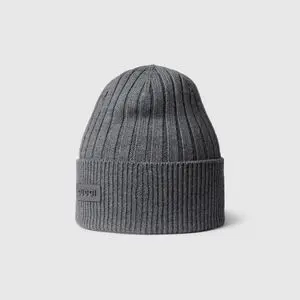 Gucci Rib Knit Wool Beanie - Grey