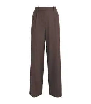 Maje Wide-leg Tailored Trousers - Brown