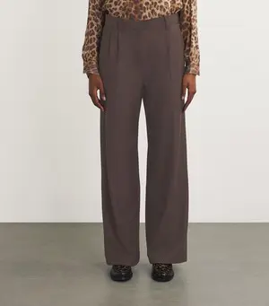 Maje Wide-leg Tailored Trousers - Brown