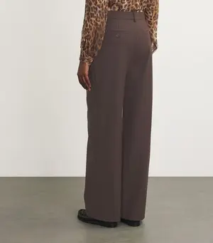 Maje Wide-leg Tailored Trousers - Brown