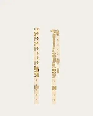 Lana Jewelry 14k Yellow Laser Square Chain Earrings - Gold