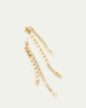 Lana Jewelry 14k Yellow Laser Square Chain Earrings - Gold