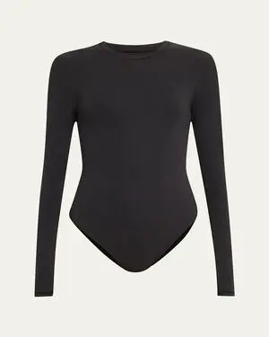 SKIMS Fits Everybody Crewneck Thong Bodysuit - Onyx