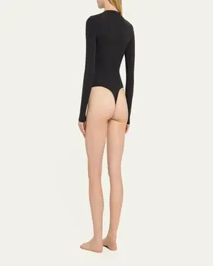 SKIMS Fits Everybody Crewneck Thong Bodysuit - Onyx