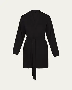SKIMS Soft Lounge Ribbed Short Robe Onyx