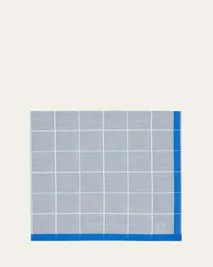 Simonnot Godard Quadrille Egyptian Cotton Pocket Square - Grey