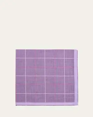 Simonnot Godard Quadrille Egyptian Cotton Pocket Square Purple