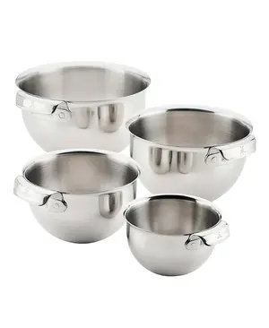 HESTAN Provisions 4-piece Stainless Steel Mixing Bowl Set - Silver