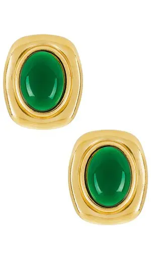 8 Other Reasons Jewel Stud Earrings - Gold & Green