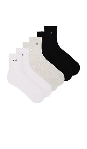 437 437 Socks Black  Grey  & White
