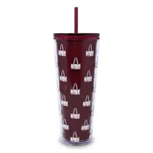 VERA BRADLEY Tumbler With Straw In Duffel Mosaic - Red
