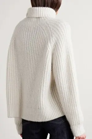 NILI LOTAN Amaya Ribbed Cashmere Turtleneck Sweater