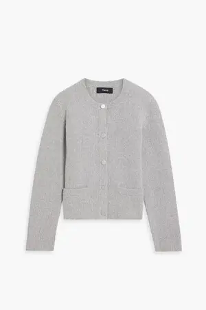 Theory Wool And Cashmere-blend Cardigan - Gray