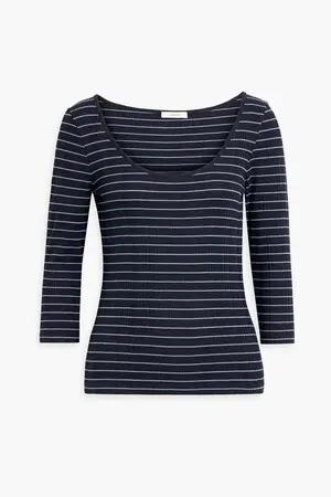 Vince Striped Ribbed-knit Top