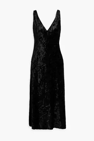 Vince Crushed Velvet Midi Slip Dress