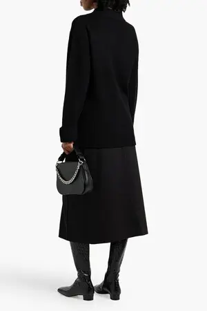 Theory Ribbed Merino Wool And Cashmere-blend Cardigan - Black