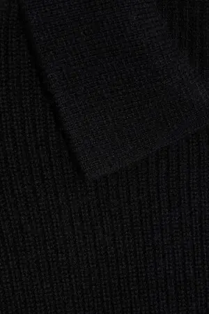 Theory Ribbed Merino Wool And Cashmere-blend Cardigan - Black