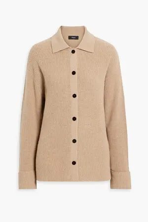 Theory Ribbed Merino Wool And Cashmere-blend Cardigan