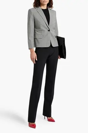 Theory Gingham Wool-blend Blazer - Black