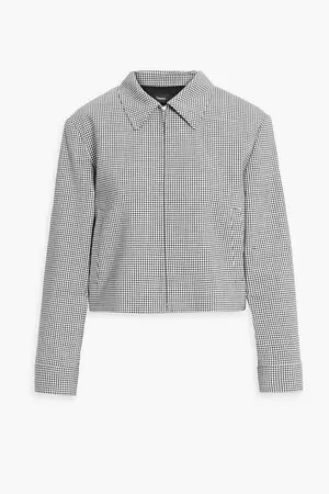 Theory Cropped Gingham Wool-blend Jacket