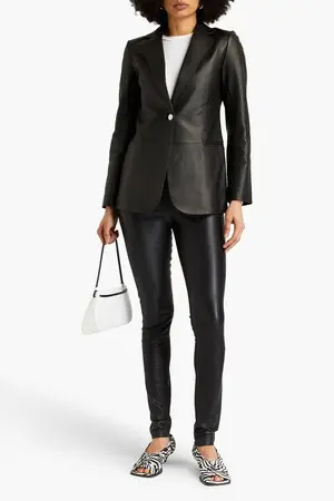 Theory Leather Blazer - Black